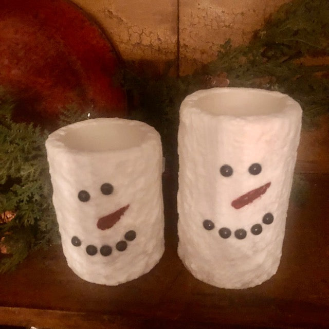 Candle - Snowman Pillar – Personally Yours